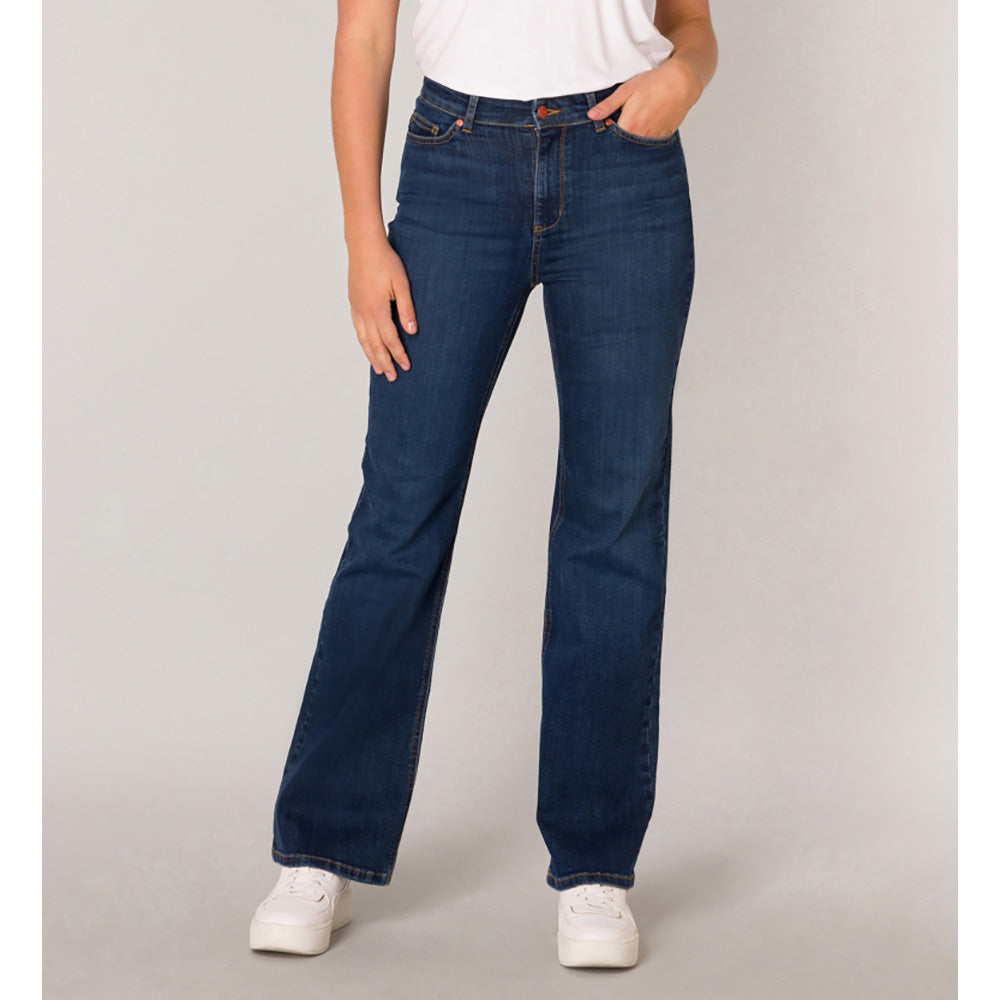 Flared Denim Jeans - Dark Blue