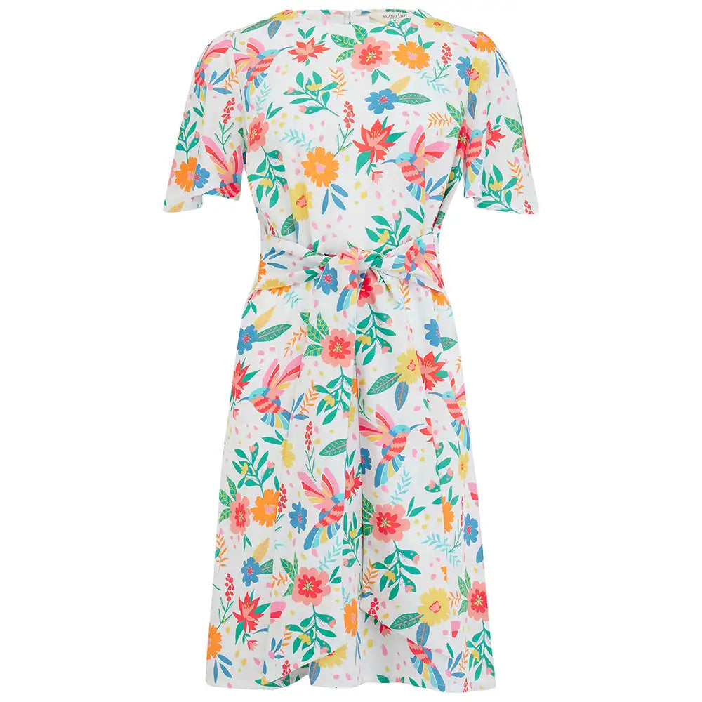 Orchid Tropical Hummingbird Mini Dress