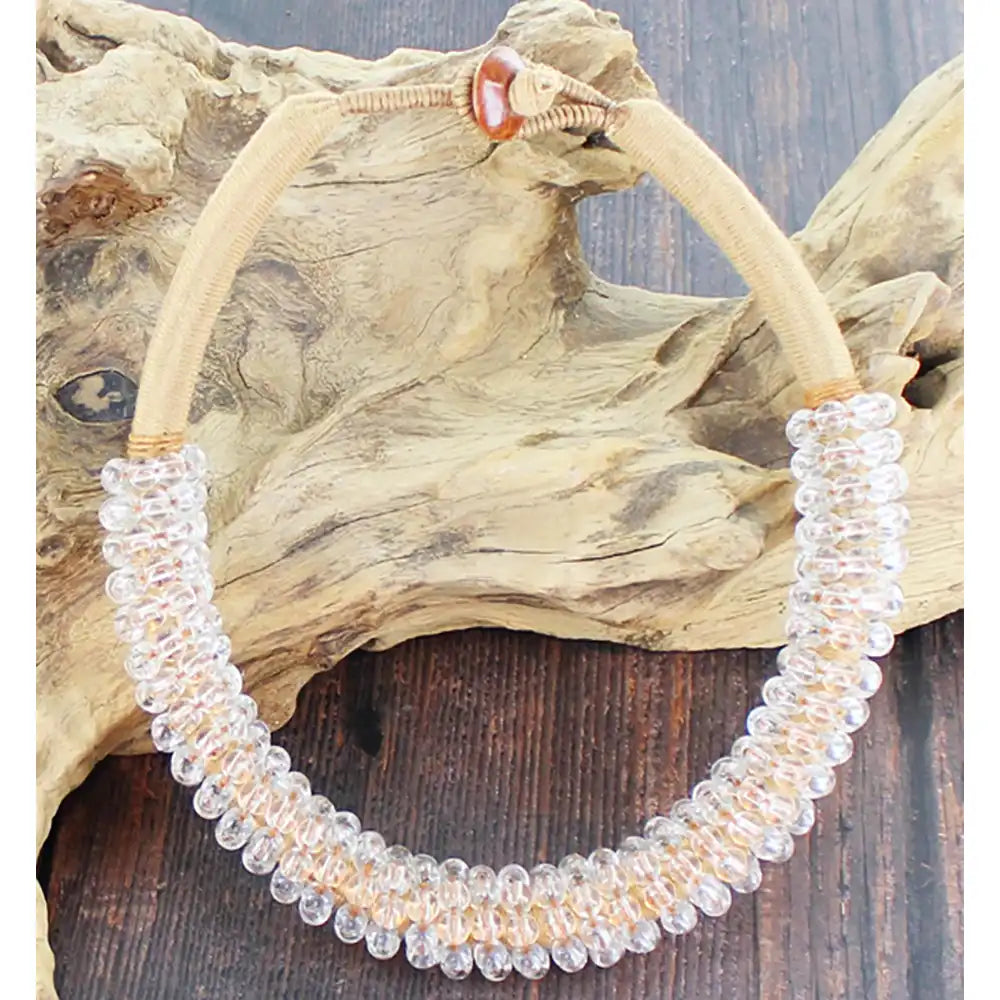 Glass & Fabric Choker - Sand